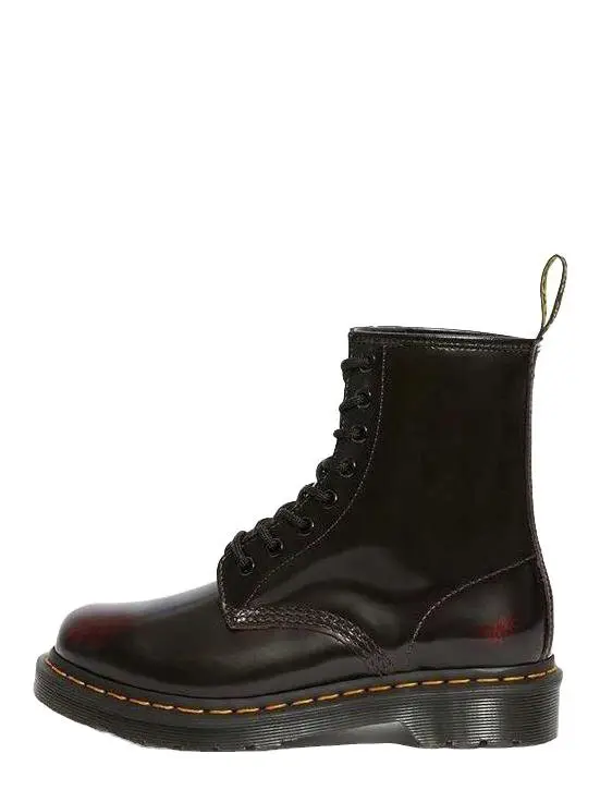 Dr. Martens Arcadia Black Red Combat Boots - Black/red