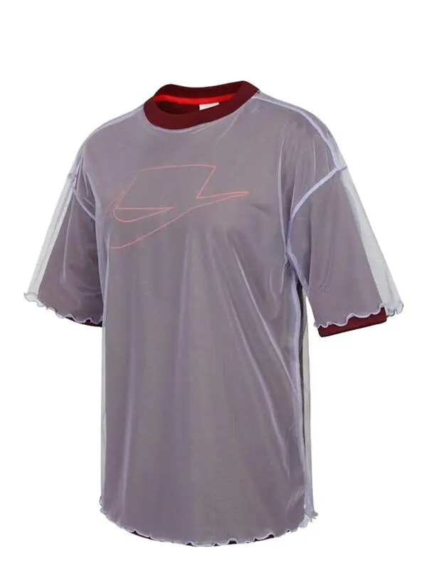 Nike As Sportswear Tulle Short Sleeve Tee - Purple