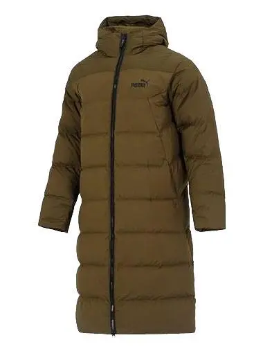 PUMA Hooded Down Coat Jacket - Brown