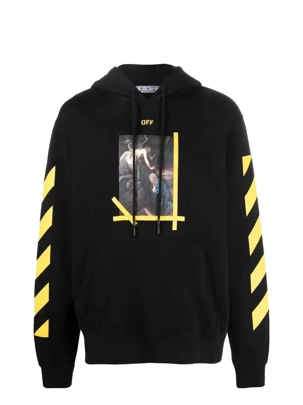 Off-White Diagonal Stripe Hoodie - Black/white