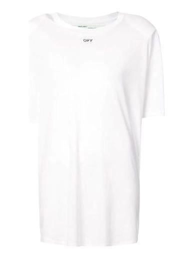 Off-White Oversized Slit Crewneck T-shirt With Back Print - White