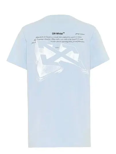 Off-White Arrows Sketch Printed Short Sleeve T-shirt - Light Blue