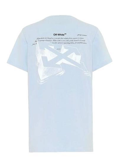 Off-White Arrows Sketch Printed Short Sleeve T-shirt - Light Blue