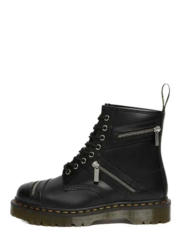 Dr. Martens 1460 Bex Combat Boots With Zip Detailing - Black
