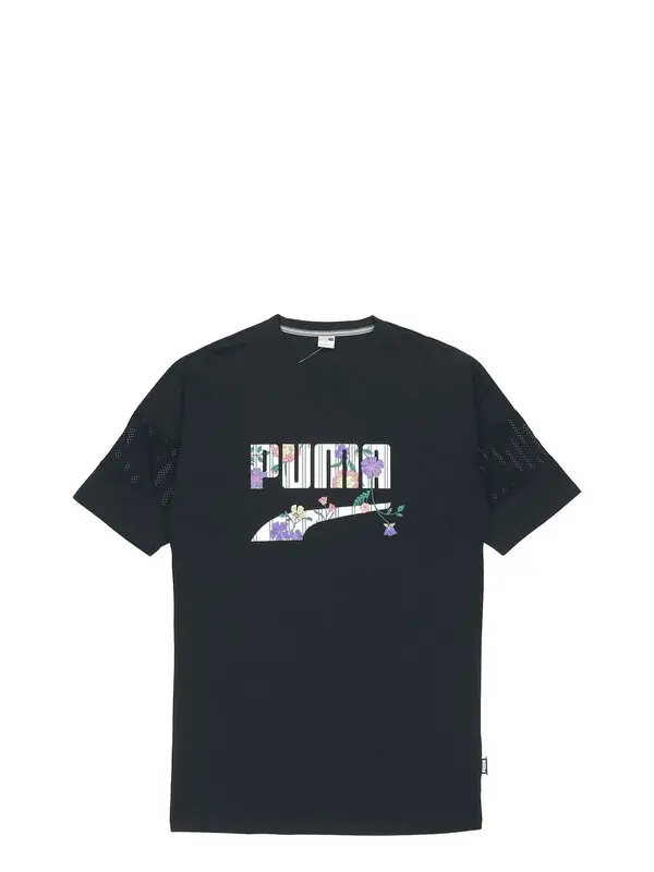 PUMA Casual Sports Alphabet Printing Short Sleeve T-shirt - Black