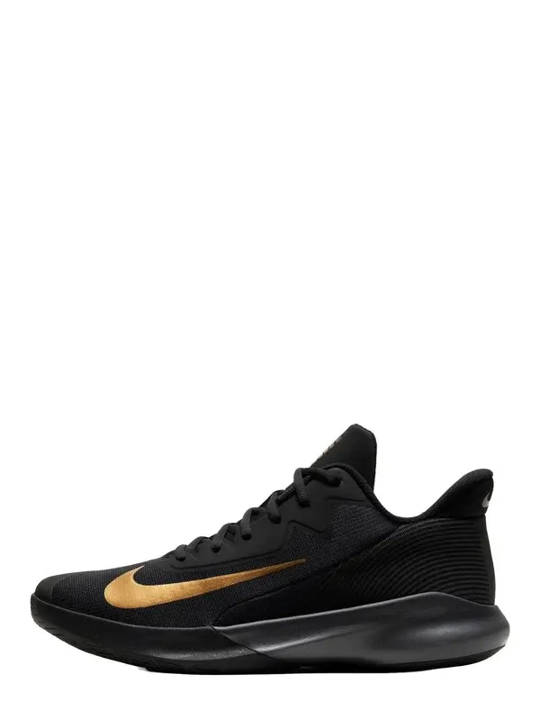 Nike Precision 4 Metallic Gold Basketball Sneakers - Black