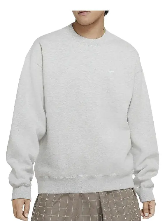 Nike Embroidered Logo Crewneck Long Sleeve - Grey