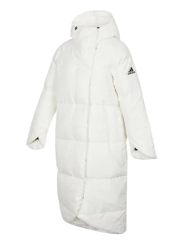 Adidas Big Baffle Longline Puffer Jacket - White