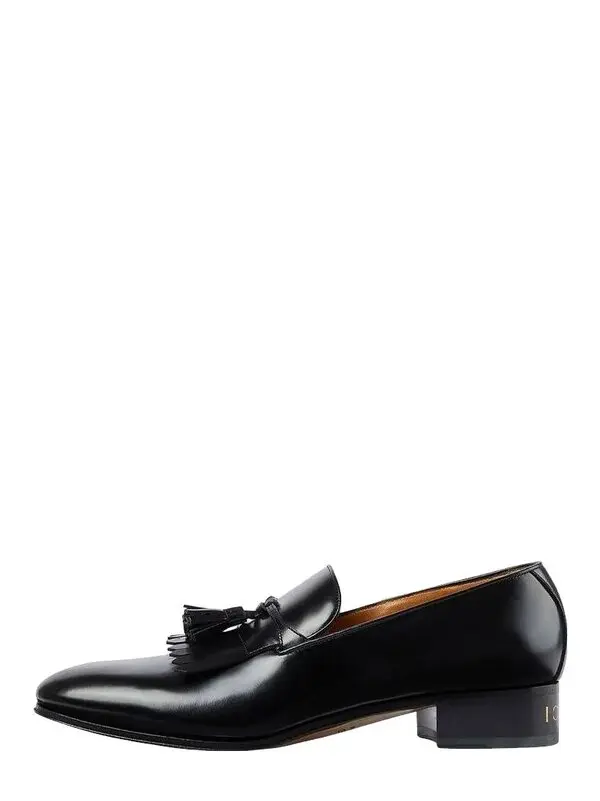 Gucci Leather Tassel Loafers - Black