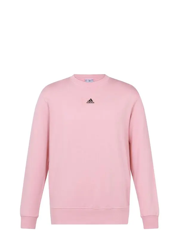 Adidas Loose Casual Printing Round Neck Pullover Couple Style Pink - Multi-color