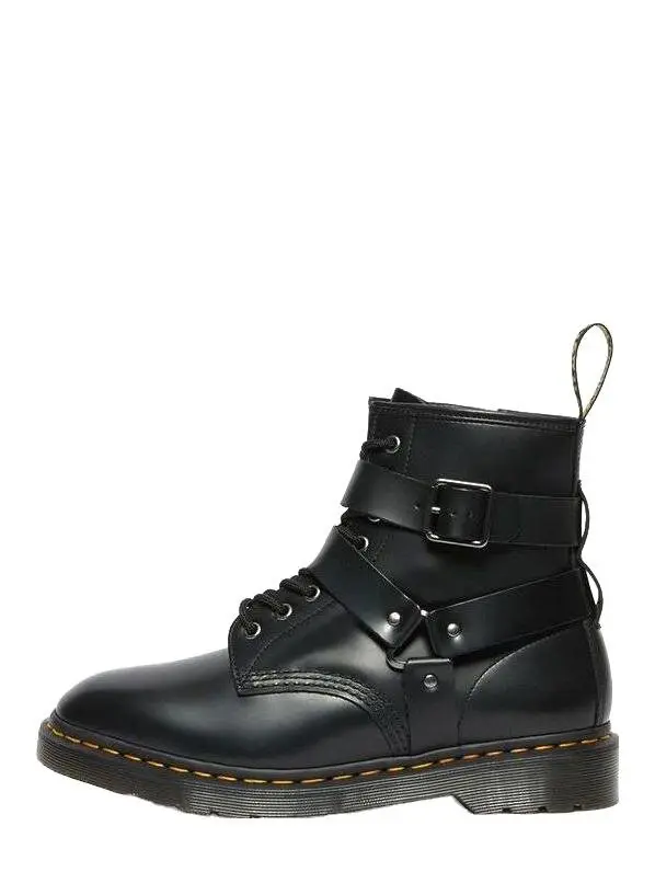 Dr. Martens Cristofor Leather Harness Lace Up Boots - Black