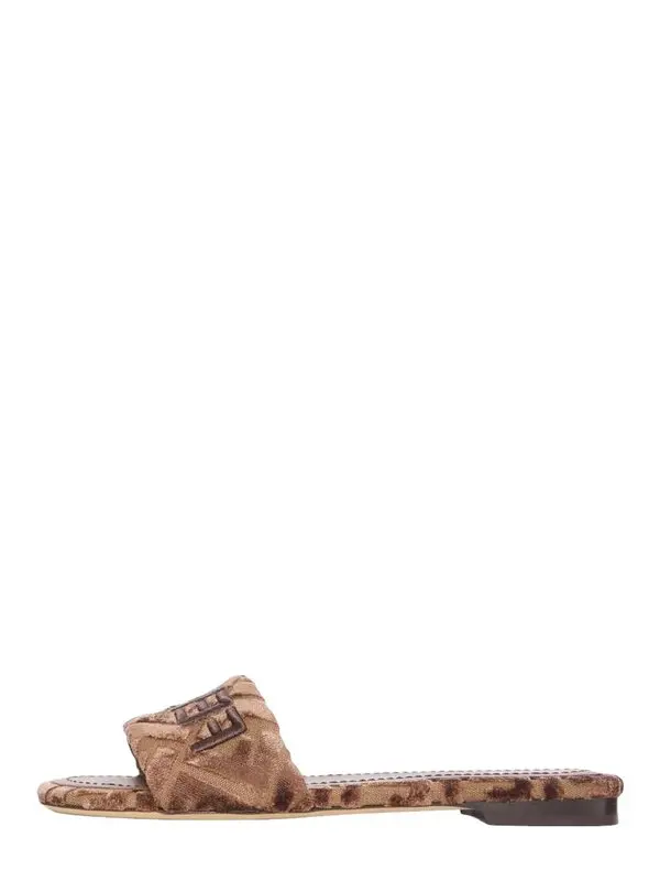 Fendi Sunshine Velvet Slide - Brown
