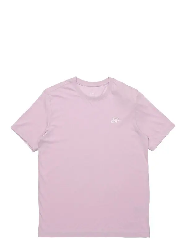 Nike Club Embroidered Small Round Neck Short Sleeve Purple - Lavender