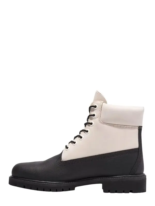 Timberland 6 Inch Premium Waterproof Leather Boots - Black/white