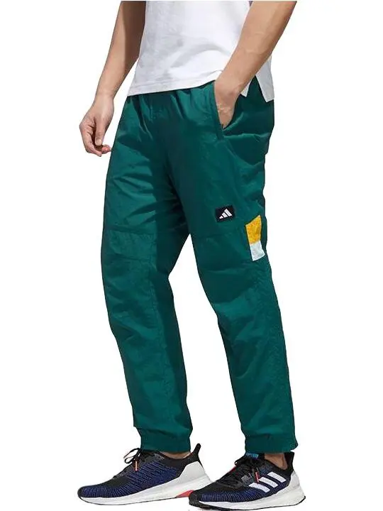 Adidas Ub Pnt Double Logo Colorblock Casual Sports Pants Forest - Green