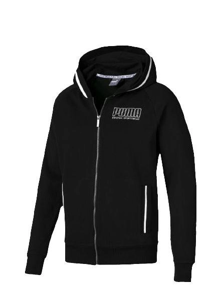 PUMA Colorblock Hooded Zipper Jacket - Black