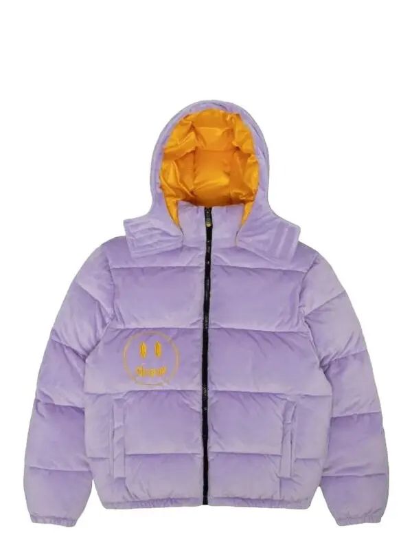 Drew House Plush Hooded Puffer Jacket - Lavender