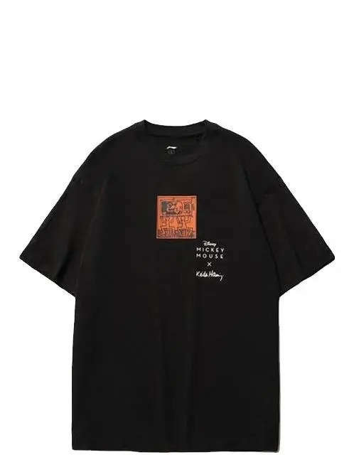 LI-NING X Disney Mickey X Keith Haring Classic Tee 'black Red White - Black/red/white