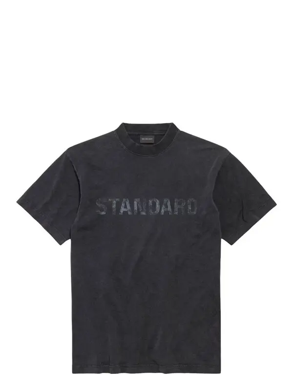Balenciaga Standard T-shirt Regular Fit - Black Faded