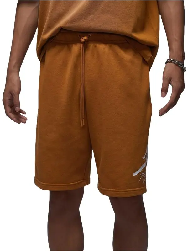 JORDAN Essentials Fleece Shorts - Tan/white
