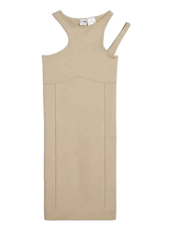 PUMA Dare To Muted Motion" Ribbed Midi Dress - Putty