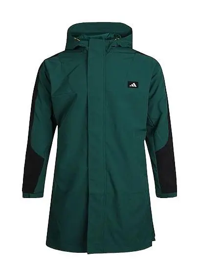 Adidas Hooded Fleece-lined Windbreaker Jacket - Green