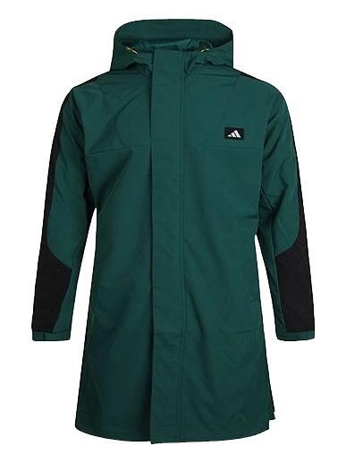 Adidas Hooded Fleece-lined Windbreaker Jacket - Green