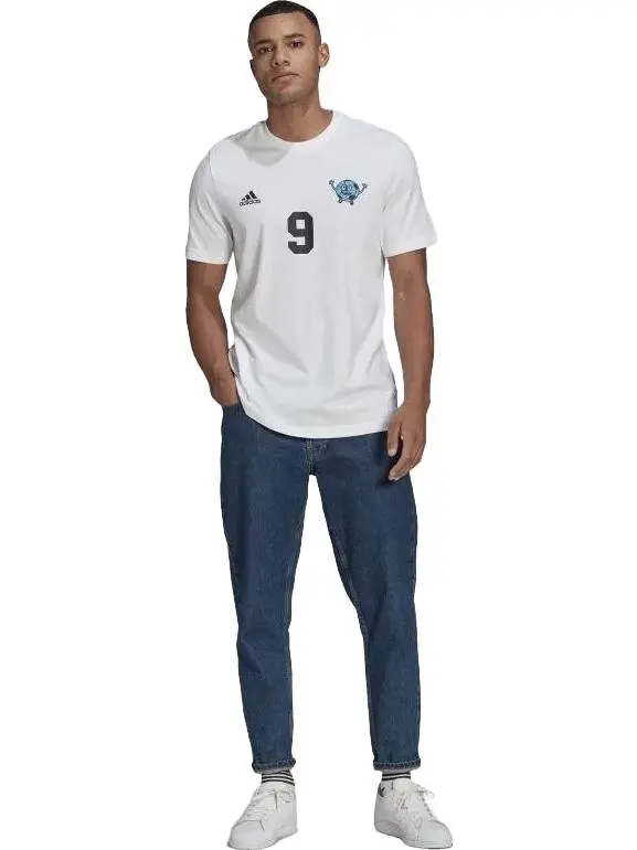 Adidas Lil Number T M Printing Soccer/football Sports Short Sleeve - White