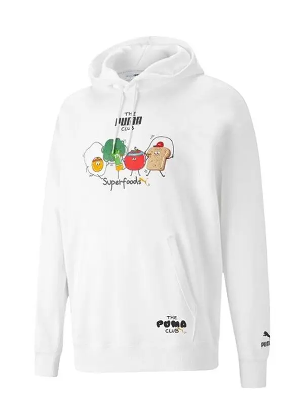 PUMA Club Graphic Knit Hoodie - White