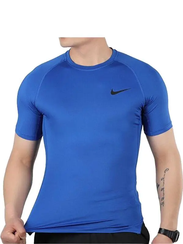 Nike Pro Training Tight Short Sleeve T-shirt - Blue