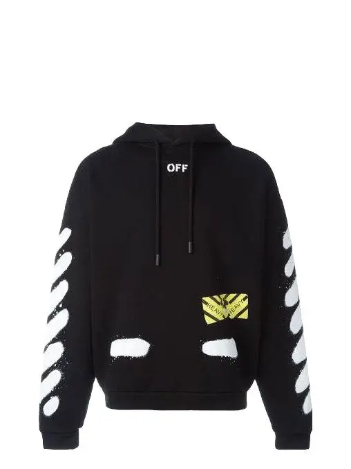 Off-White Graffiti Stripe Hoodie - Black