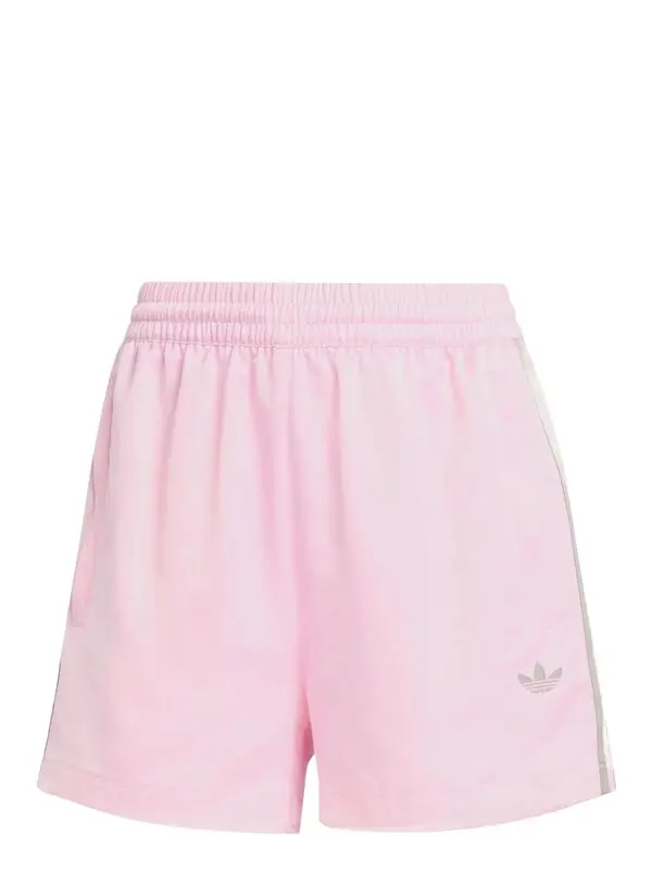 Adidas Pinstripe Satin Shorts - True Pink