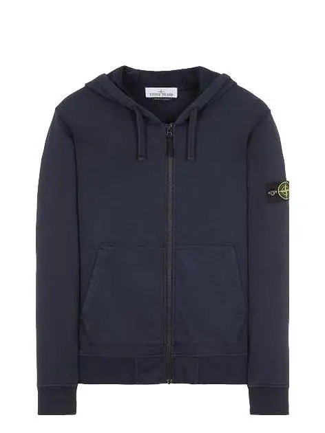 Stone Island Full Zip Hoodie - Navy Blue