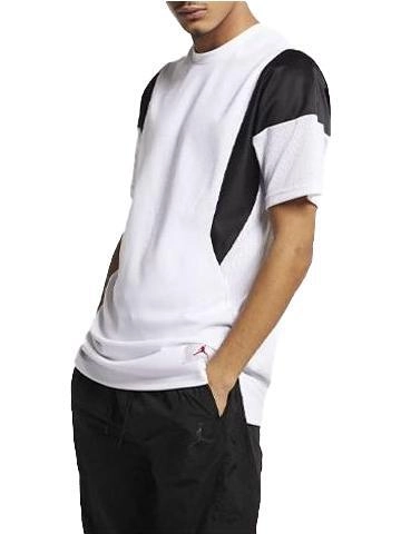 JORDAN Flight Splicing Contrasting Colors Short Sleeve - White