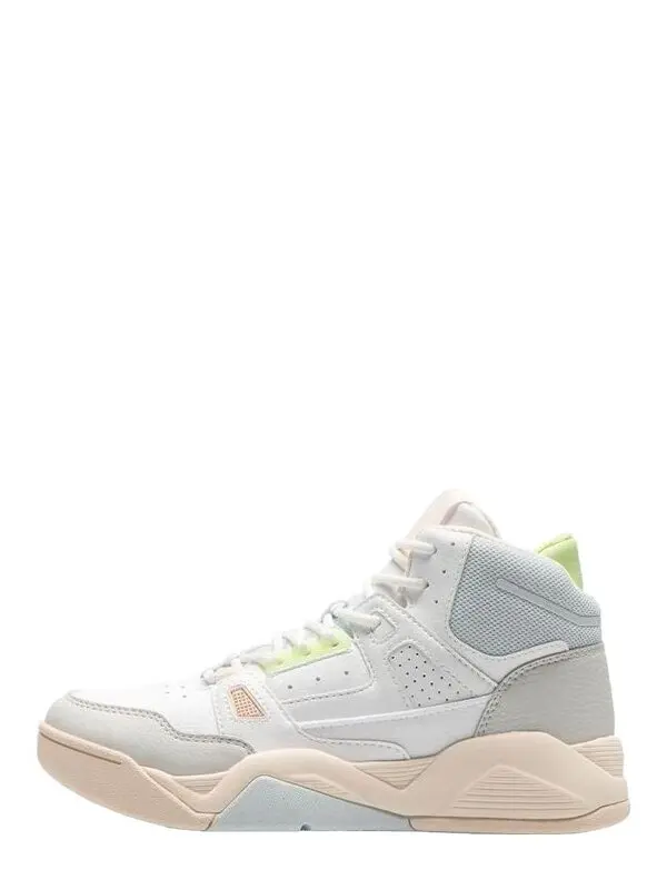 LI-NING High Top Athletic Sneakers - White/pink/blue