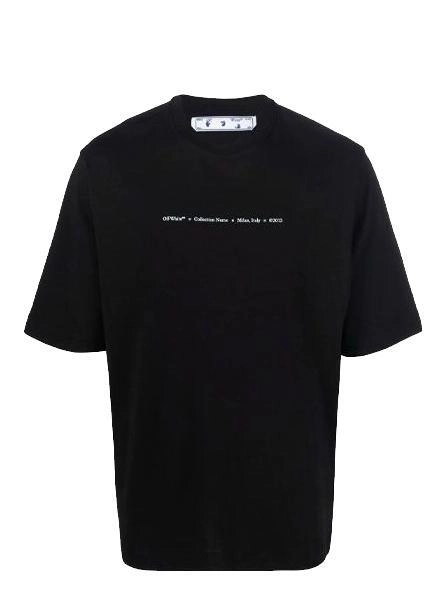 Off-White Fw21 Logo Round Neck Short Sleeve Slim Fit Version - Black