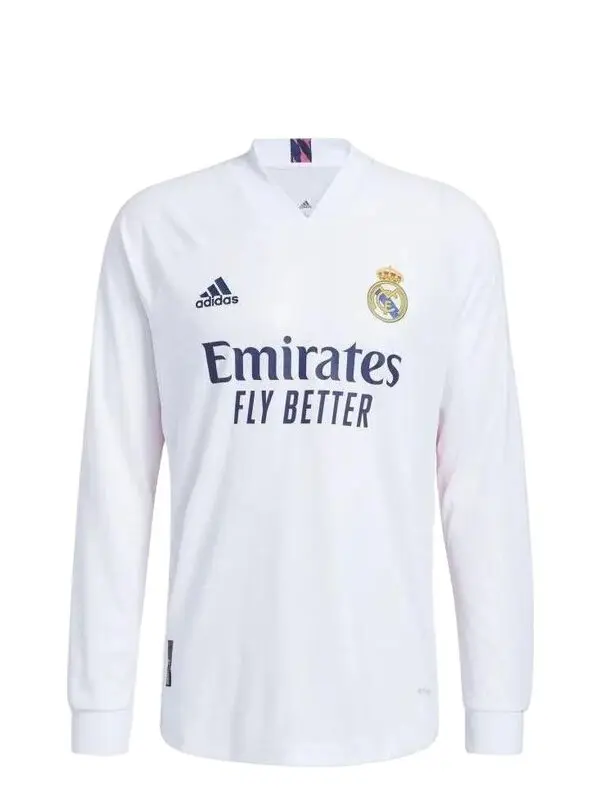 Adidas Real Madrid 20/21 Authentic Long Sleeve Jersey - White/navy/pink