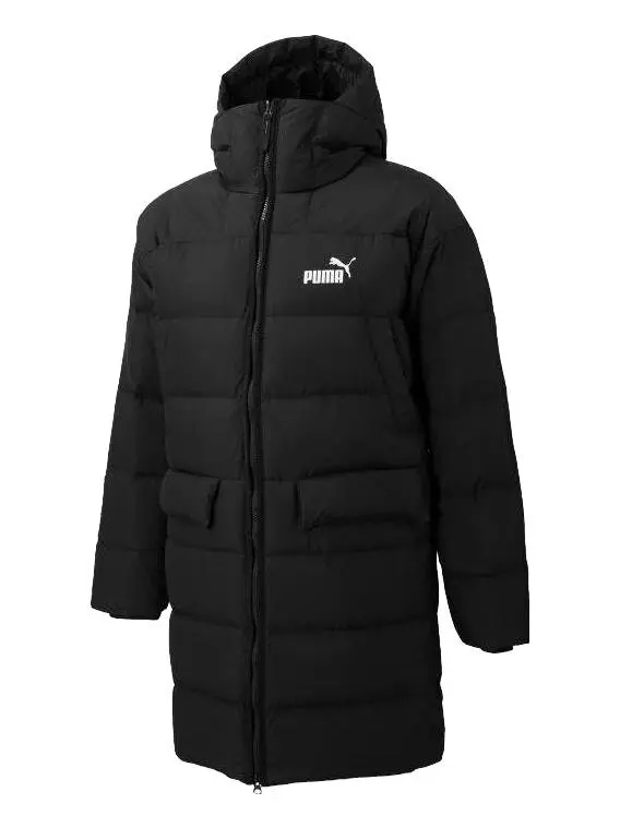 PUMA Down Coat With Hood - Black
