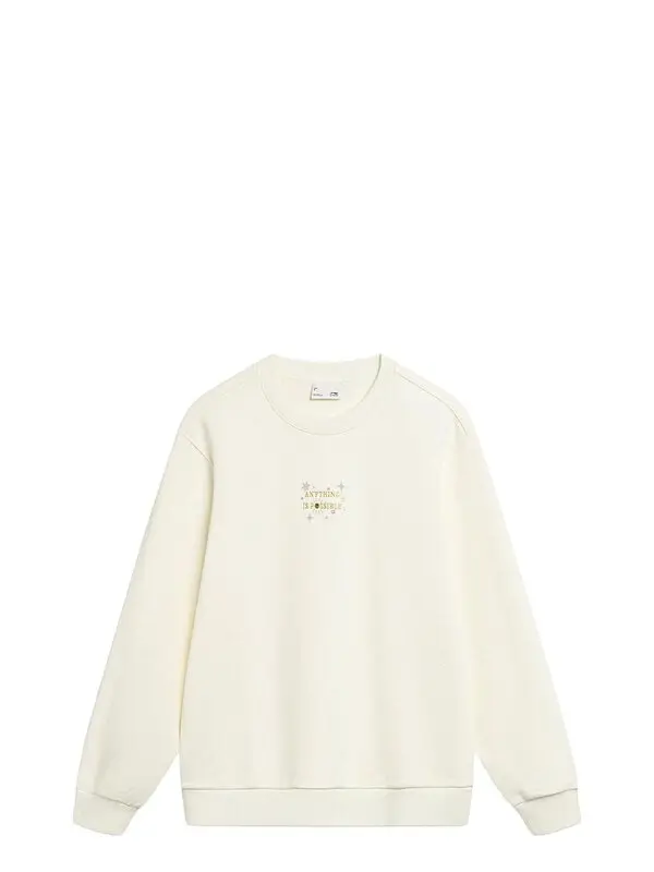 LI-NING Floral Logo Crewneck Sweatshirt - Beige