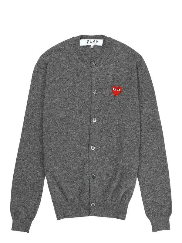 Play Comme Des Garcon Emblem Cardigan - Grey