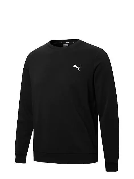 PUMA Ess Logo Round Neck Pullover - Black