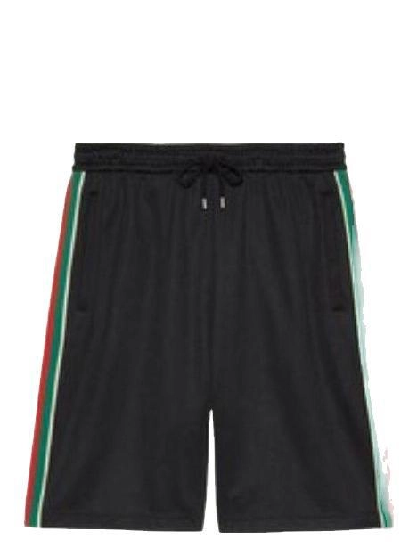 Gucci Technical Jersey Shorts With Side Stripes - Black
