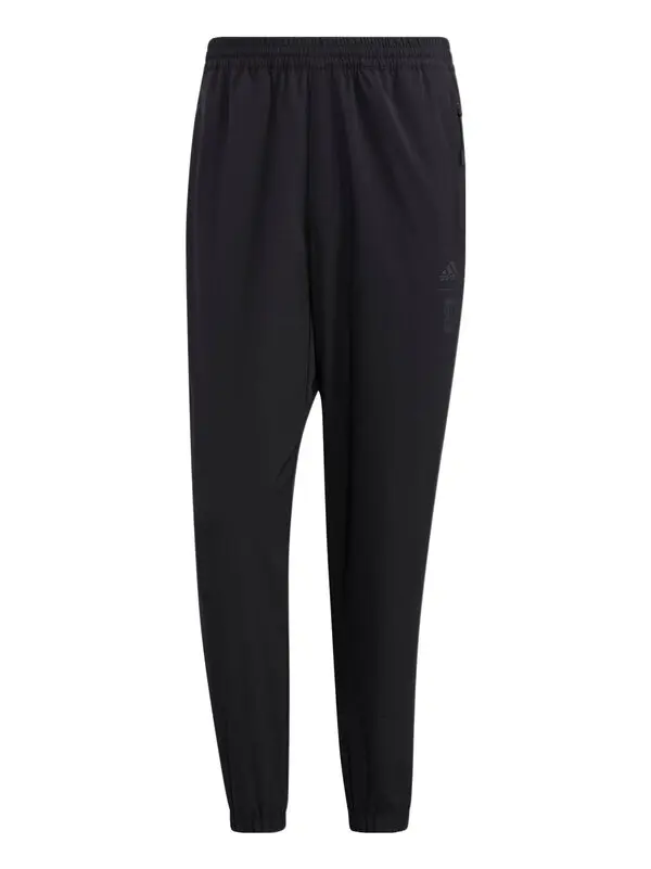 Adidas Solid Color Brand Logo Elastic Waistband Bundle Feet Sports Pants/trousers/joggers Black - Default Colorway