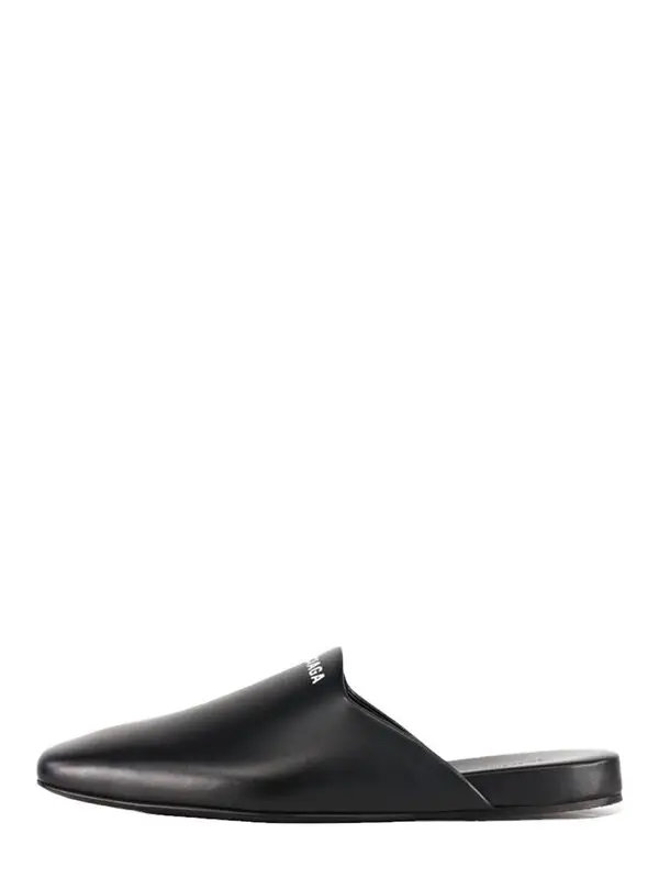 Balenciaga Leather Mules - Black