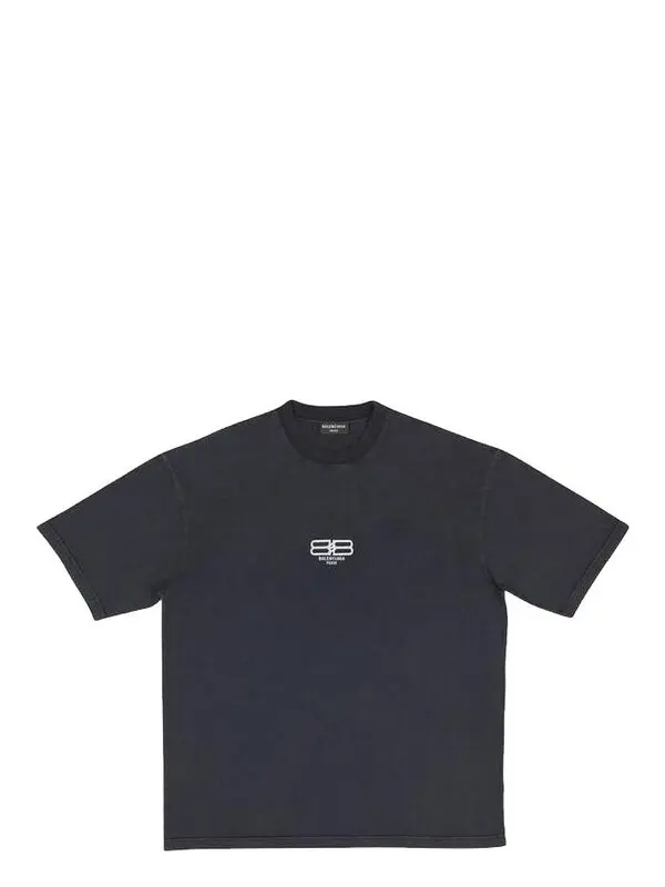 Balenciaga Bb Paris Icon T-shirt Medium Fit 'black White - Black/white