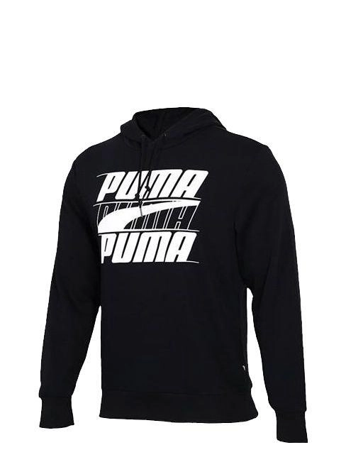 PUMA Large Logo Drawstring Hoodie - Black
