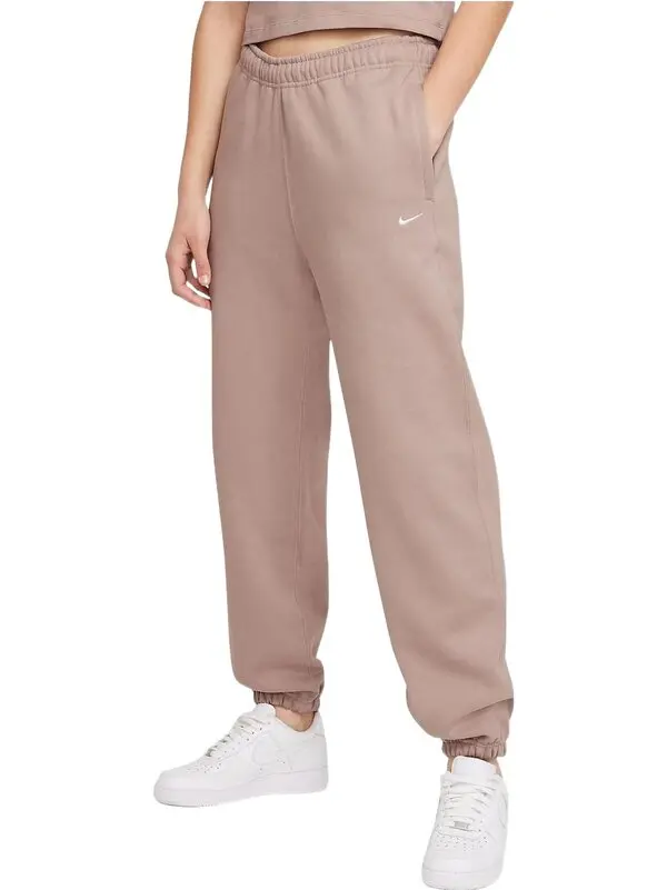 Nike Solo Swoosh Fleece Sweatpants - Malt/white