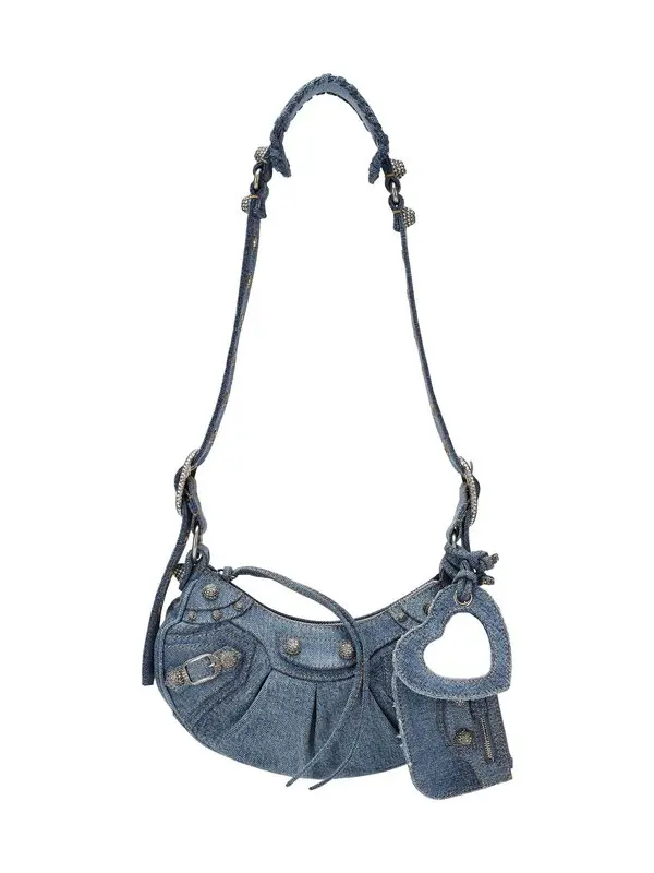 Balenciaga Le Cagole Xs Denim Shoulder Bag - Blue