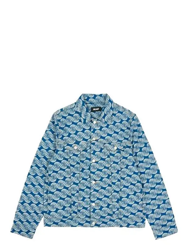 PALACE Full Print Long Sleeve Denim Jacket - Blue