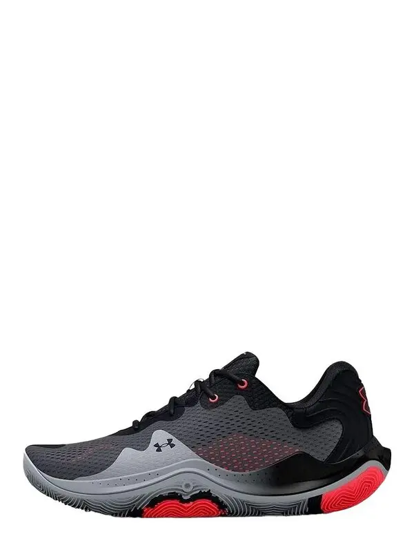 Under Armour Spawn 4 Mid Top Basketball Sneakers - Grey/black/red